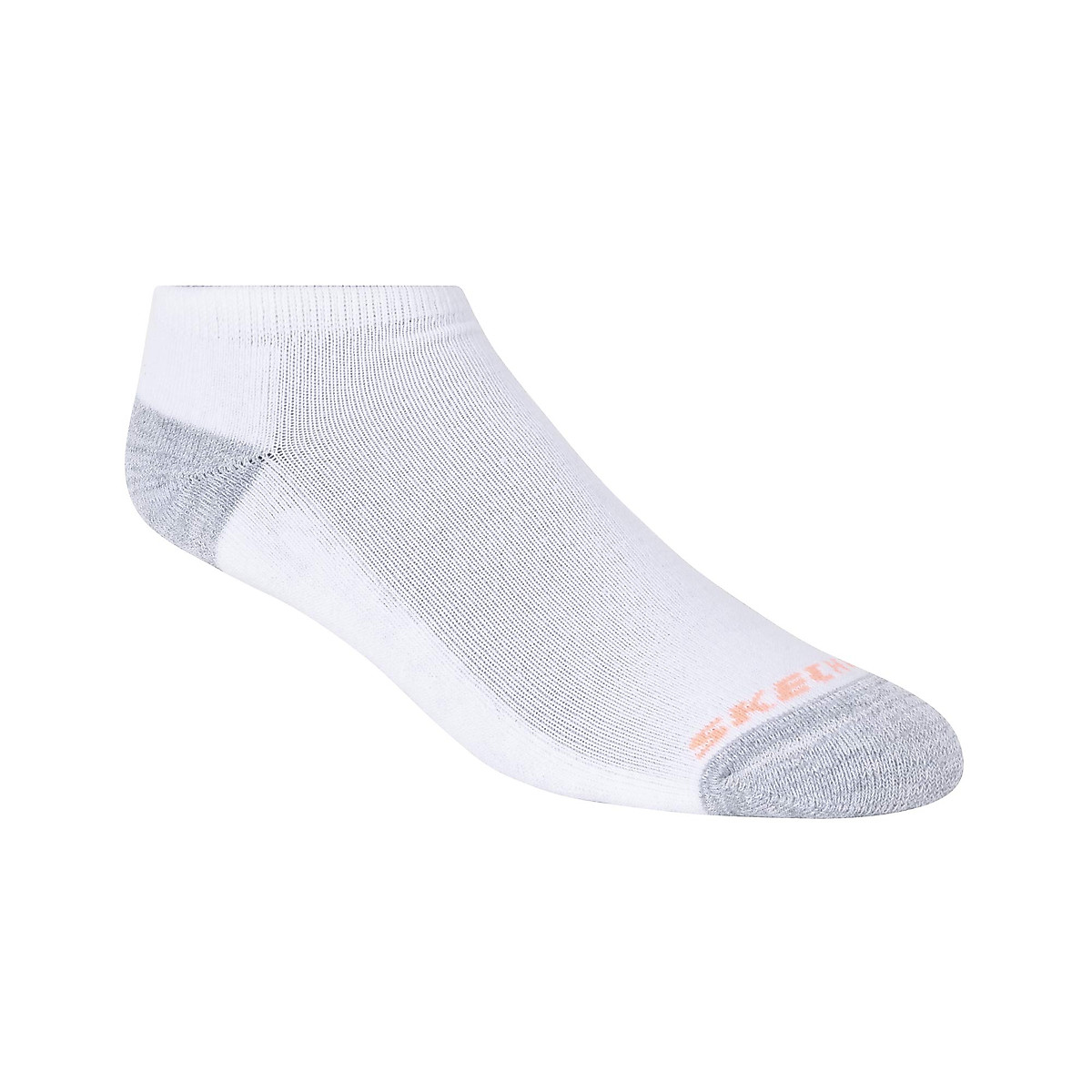 Skechers womens 10 Pack No Show Running Socks, White/Orange, 9 11 US