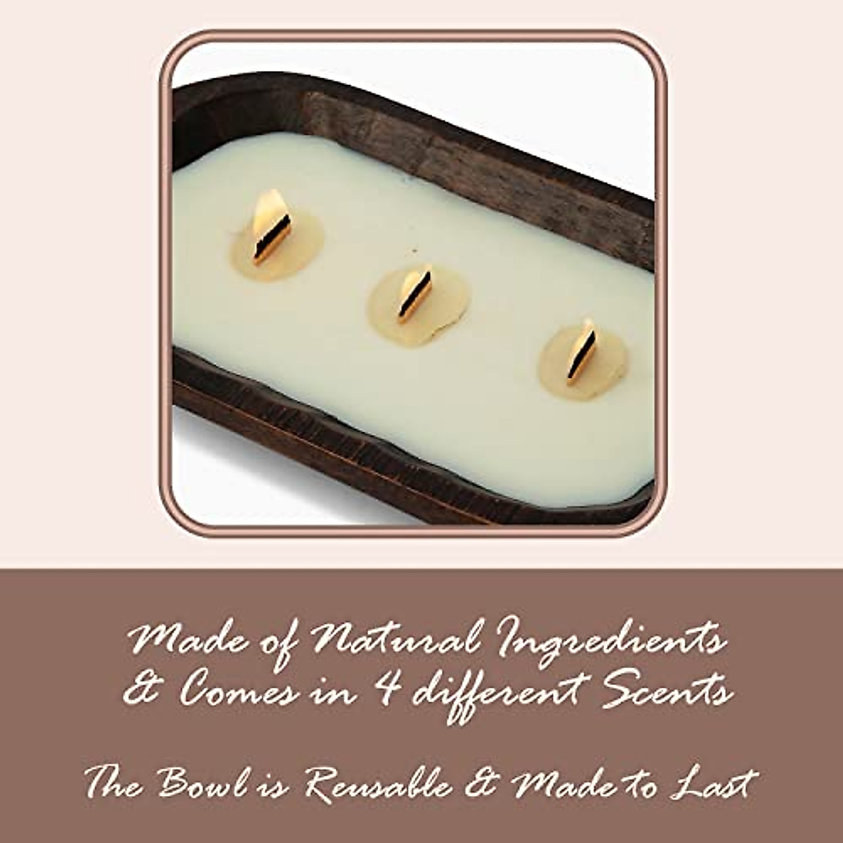 Wick Wooden Dough Bowl Gift Boxed Candle | Beautifully Packaged | High Fragrance Load | Long Burn Times (Juniper and Cedar Wood, Small)