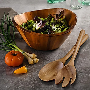 Wooden Salad Server Set, Acacia Wooden Salad Spoons & Fork Claw Set of 2, Salad Tongs Food Mixing Serving Tool, Salad Serving Tosser Utensils, Kitchen Cooking Stirring Utensils