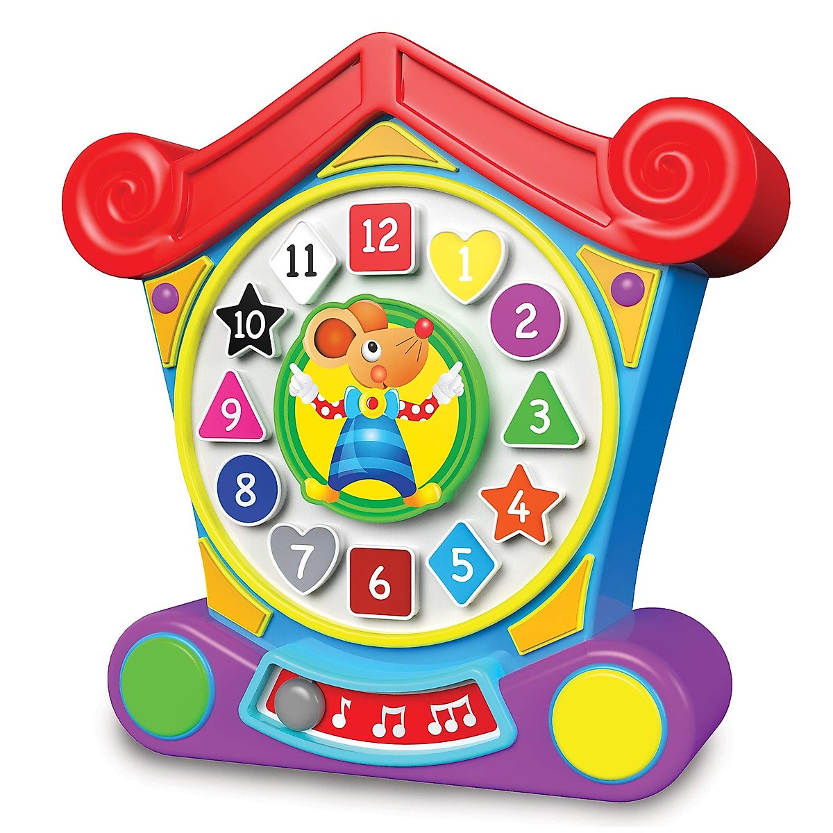 The Learning Journey: Early Learning Hickory Dickory Clock - Three Play Modes to Teach Colors, Numbers, & Shapes with Melodies - for Ages 18+ Months includes Music Player