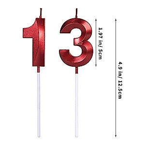 Red 13th & 31st Birthday Candles for Cakes, Number 13 31 Glitter Candle Cake Topper for Party Anniversary Wedding Celebration Decoration