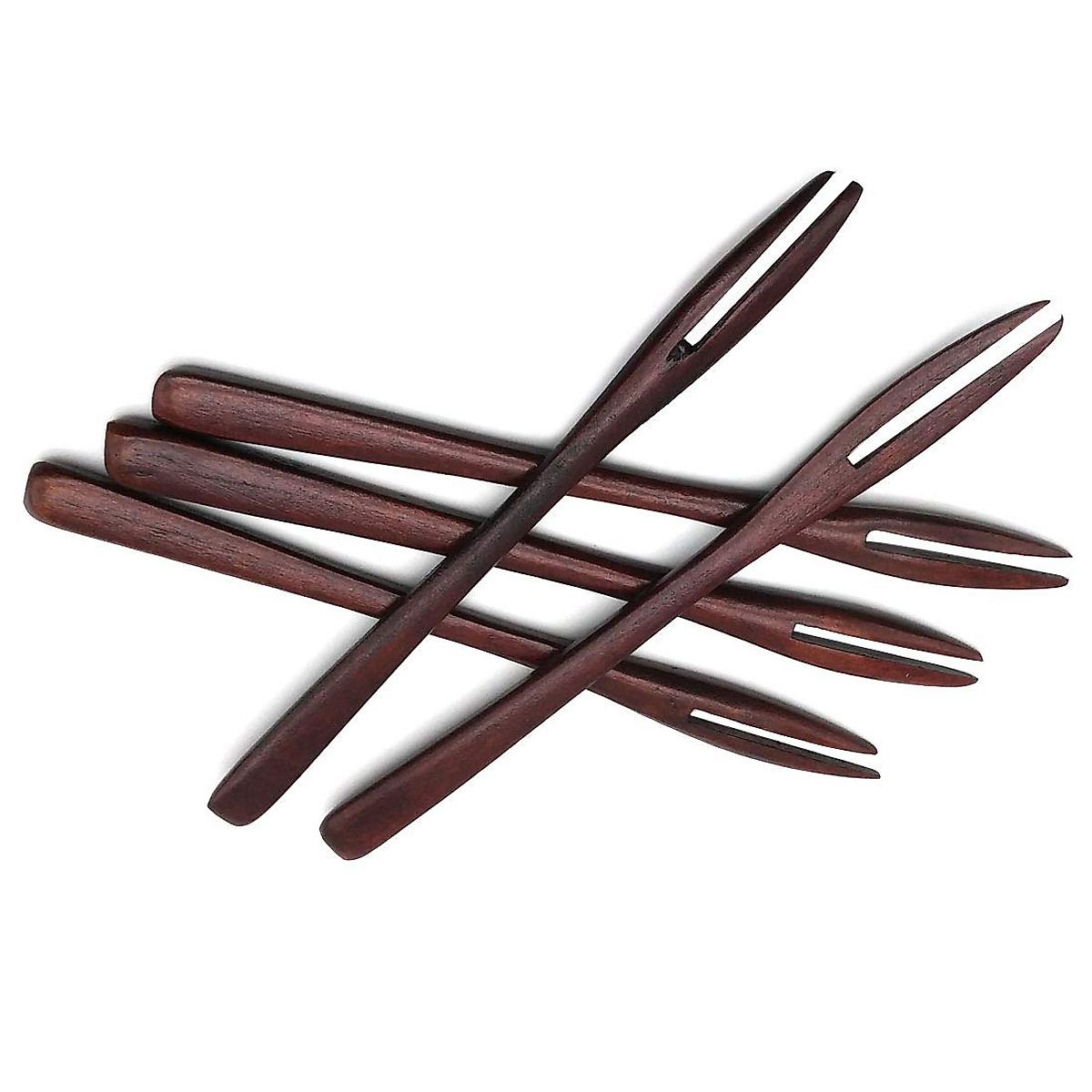 5 Pack Wooden Forks for eating Desserts, Chips, Snacks, Cereal, Salad, Fruit, Eco-friendly Japanese Wood Salad Dinner Fork Tableware Dinnerware for Kids Adult