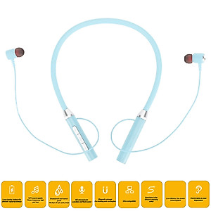 Acogedor Neckband Bluetooth Headphones, Wireless Neckband Earbuds, BT 5.2 Magnetic Earphones with 8 H Playtime, Bass IPX5 Waterproof Neck Ear Buds (Blue)