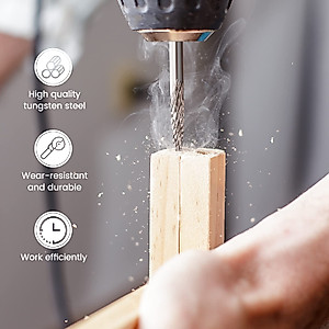 THEKBS Carbide Burr Set Die Grinder Bits Rotary Tool Bits 1/8" Shank 20 Pcs Double Cut Compatible with Dremel for Wood Carving Metal Working Polishing Engraving Drilling