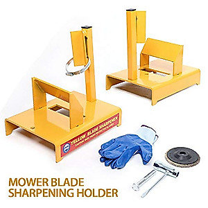 Lidhujnk Grinder Accessories Part Yellow Lawn Mower Blade Sharpener Mower Sharpener Blade, Mower Tractor Garden Yard Tool