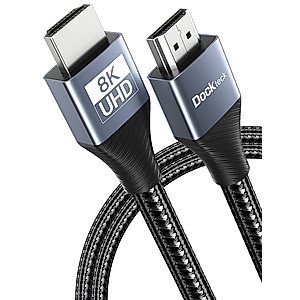 dockteck 8K HDMI Cable 6ft | High Speed hdmi to hdmi Cables 2.1, Braided Cord 60Hz 48Gbps 120Hz Support eARC Dolby Vision HDR 10 HDCP 2.2 & 2.3, Compatible with Roku TV PS5/4 HDTV Xbox Blu-ray