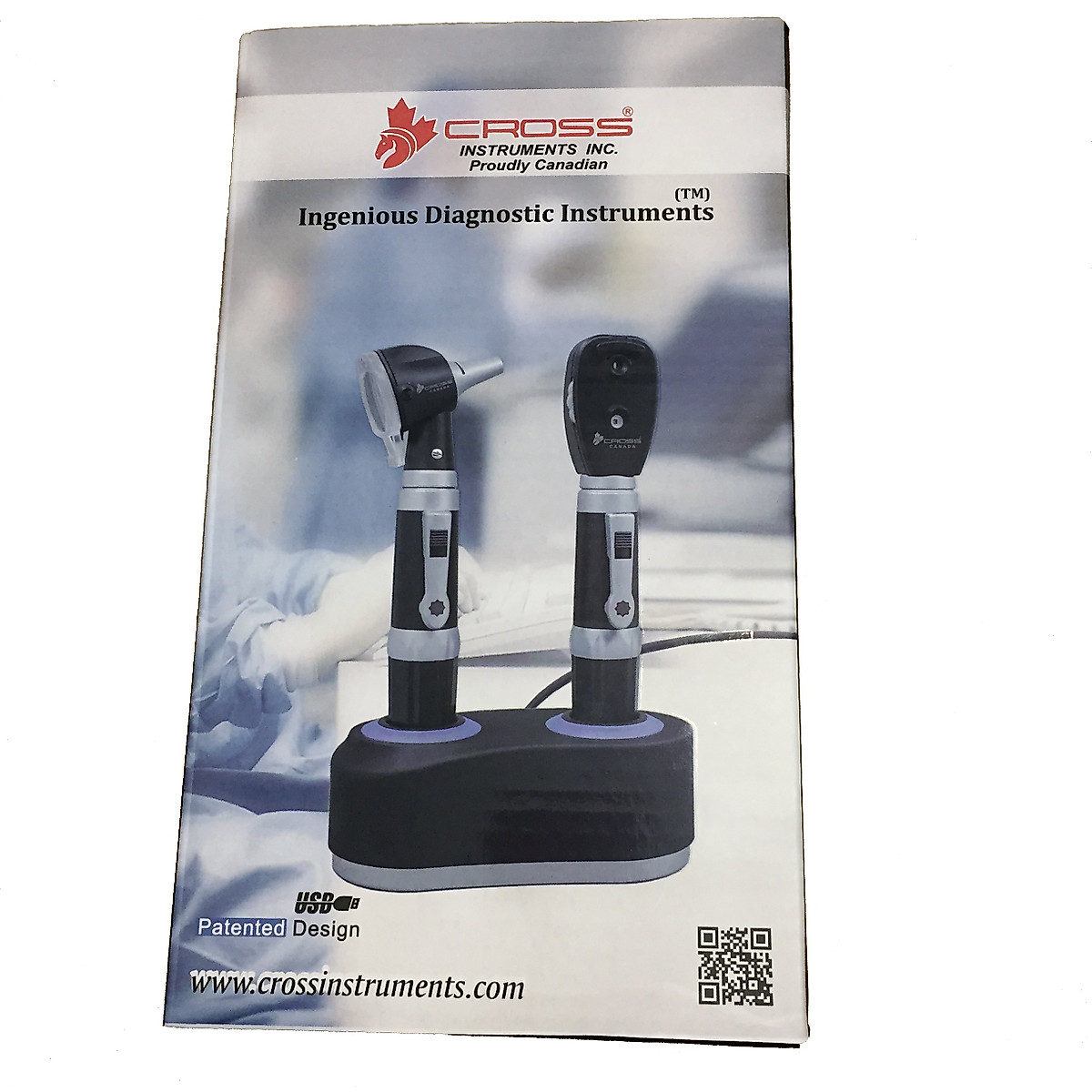 Cross Canada 11-129 Rechargeable Fiber Optic LED Otoscope Diagnostic Set