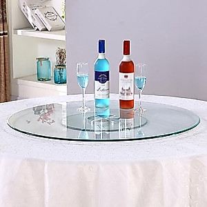 BBAUER Lazy Susan Turntable for Dining Table, Glass Lazy Susan Turntable Dining Table, for Dining, Restaurant Table and Lazy Susan