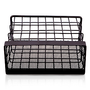 Wire Classic Metal Napkin Organizer Holder for Kitchen Restaurant Home Stylish Decor - Dining Tables, Stylish Black Countertop Storage Indoor and Outdoor Use Vertical Tissue Dispenser
