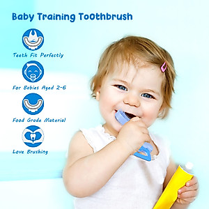 laplaisir U-Shaped Toothbrush for Kids, Premium Soft Silicone Toothbrush Head, 360° Oral Teeth Cleaning, Toddler Toothbrush Age 2-6, Blue