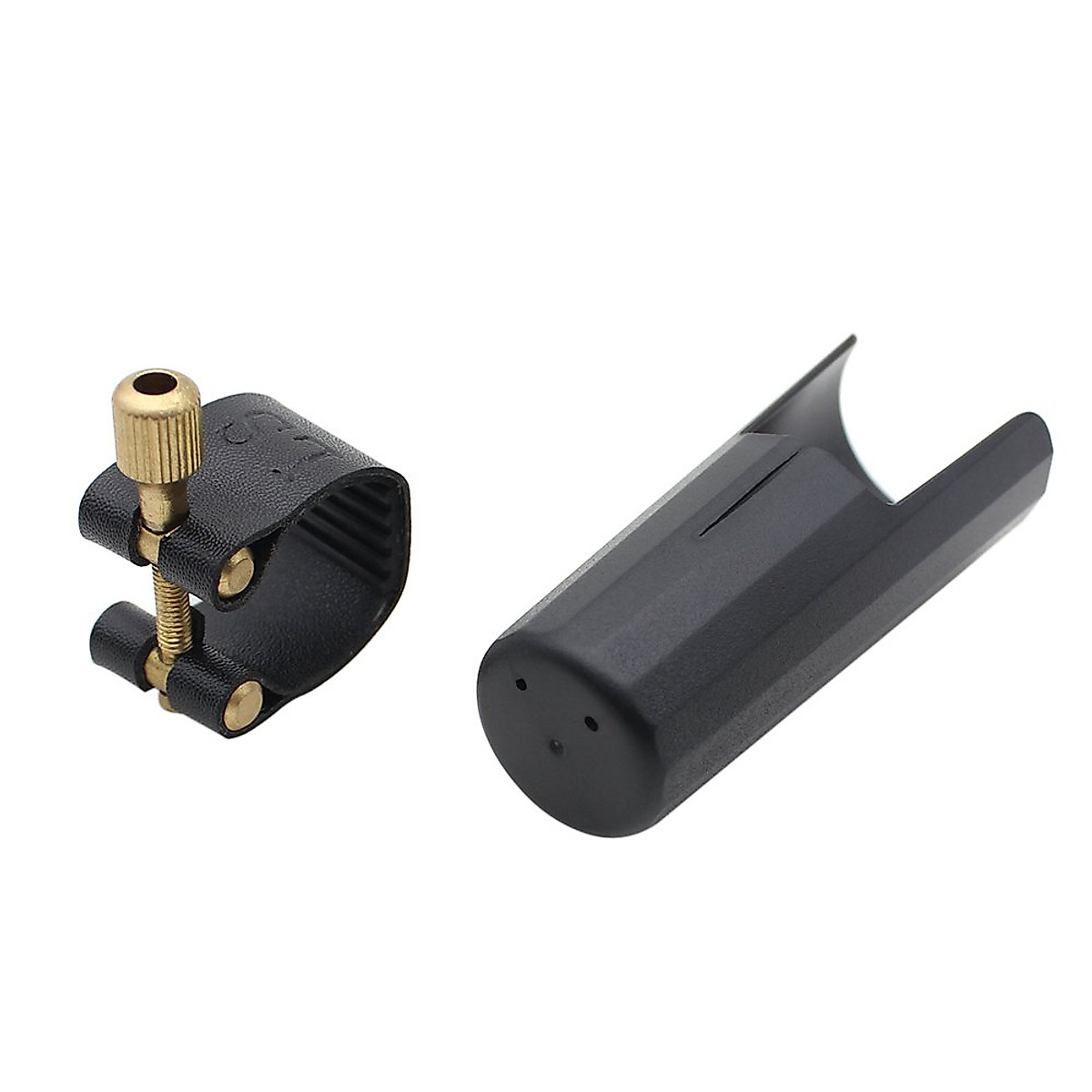 Andoer Leather Ligature Fastener with Plastic Cap for Soprano Sax Saxphone Bakelite Mouthpiece Durable