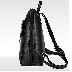 Satchels Women Leather Backpacks for Girls School Backpack Female Travel Shoulder Bagpack Ladies Casual Daypacks (Color : Black)