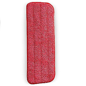 Washable Microfiber Mop Pads (3 Pack) - Microfiber Replacement Mop Pads Heads 16.53 x 5.4Inches for Cleaning of Wet or Dry Floors - Professional Home/Office Cleaning Supplies, Red