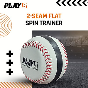 SHOP PLAY 9 Play9 Baseball Training Ball - Leather Baseball Pitching & Throwing Trainers - Spin Ball for Pitchers & Catchers, Youth & Adult (2 Seams)