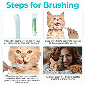 LLOUSSAK 3 Pack Ultra Soft Dog Toothbrush for Small and Large Dogs,Cat Teeth Cleaning Toothbrush Designed Specifically for Dog Cat Dental Care Puppy Tooth Brushing Kit