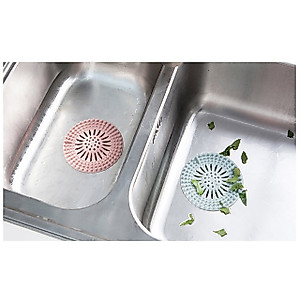 JJMG New 5 Pcs Reusable Silicone Universal Water Food Residue Drain Stopper Plug Cover Bath Tub Hair Catcher Shower Filter Protector Kitchen Sink Strainer