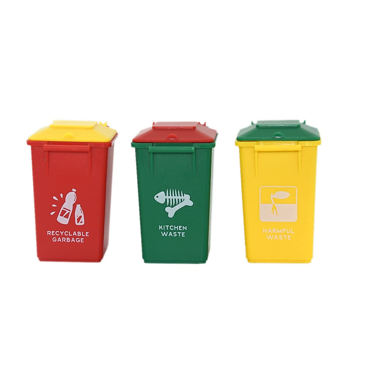 AITING Trash Can Toy Kids Toy Push Vehicles Garbage Truck's ABS Trash Cans Mini Curbside Vehicle Garbage Bin