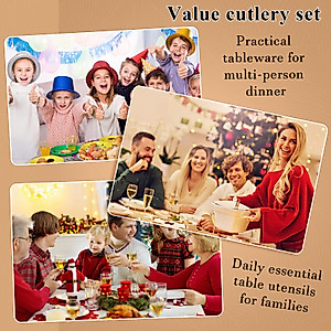 Wood Handle Silverware Set, Stainless Steel Cutlery Set with Imitation Wood Grain Handle Silver Mirror Polished Dishwasher Safe for Household Kitchen Utensils Restaurant Hotel Party (40)