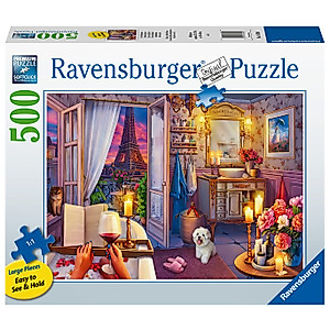 Ravensburger Cozy Bathroom Jigsaw Puzzle - 500 Piece Large Format | Adult Friendly | Unique Softclick Technology Vibrant & Glare-Free | FSC-Certified Sustainable Product