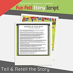 Goldilocks and Three Bears Felt Story Set | 19 PRECUT & Ready to Play Colorful & Durable Felt Pieces for Toddlers, Preschool & Kindergarten | Reusable Felt Board Stories