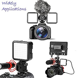 MEKNIC Cold Hot Shoe Mount Adapter Video Accessory Aluminium Alloy Triple Shoe Extension Bracket for LED Lights, Monitors, Microphones, Audio Recorder,Video Cameras or DSLR Cameras