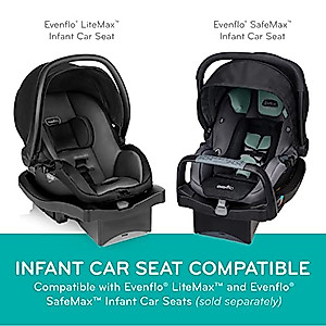 Evenflo Pivot Xpand Modular Stroller, Baby Stroller, Converts to Double Stroller, 4 Modes, Durable Construction, Extra-Large Storage Basket, Compact Folding Design, 55-lb Capacity, Percheron Gray