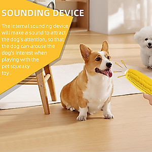 Corn Shaped Dog Toy-Interesting to Attract Dogs' Attention Corn Chew Toy for Pets, Resistant to Biting and Not Hurting Teeth Puppy Teeth Grinding Toys,Sounding Pet Squeaky Toy for Dog
