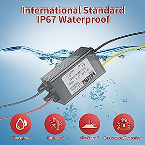 24V to 12V Converter with Fuse Waterproof and Wire Terminal Block, More Safe 18V to 12V Step Down Converter 5A 60W, DC to DC Converter for Golf Cart Light Truck Vehicle Boat (Accept DC 15-40V Inputs)