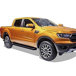 APS 6in Black Running Boards Compatible with Ford Ranger SuperCrew Cab 19-23