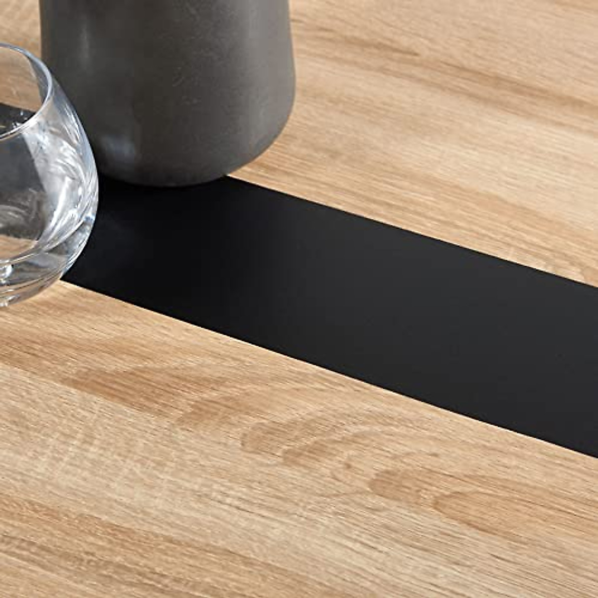 Safavieh Home Collection Leith Mid-Century Scandinavian Natural/Black Stripe Rectangle Dining Table