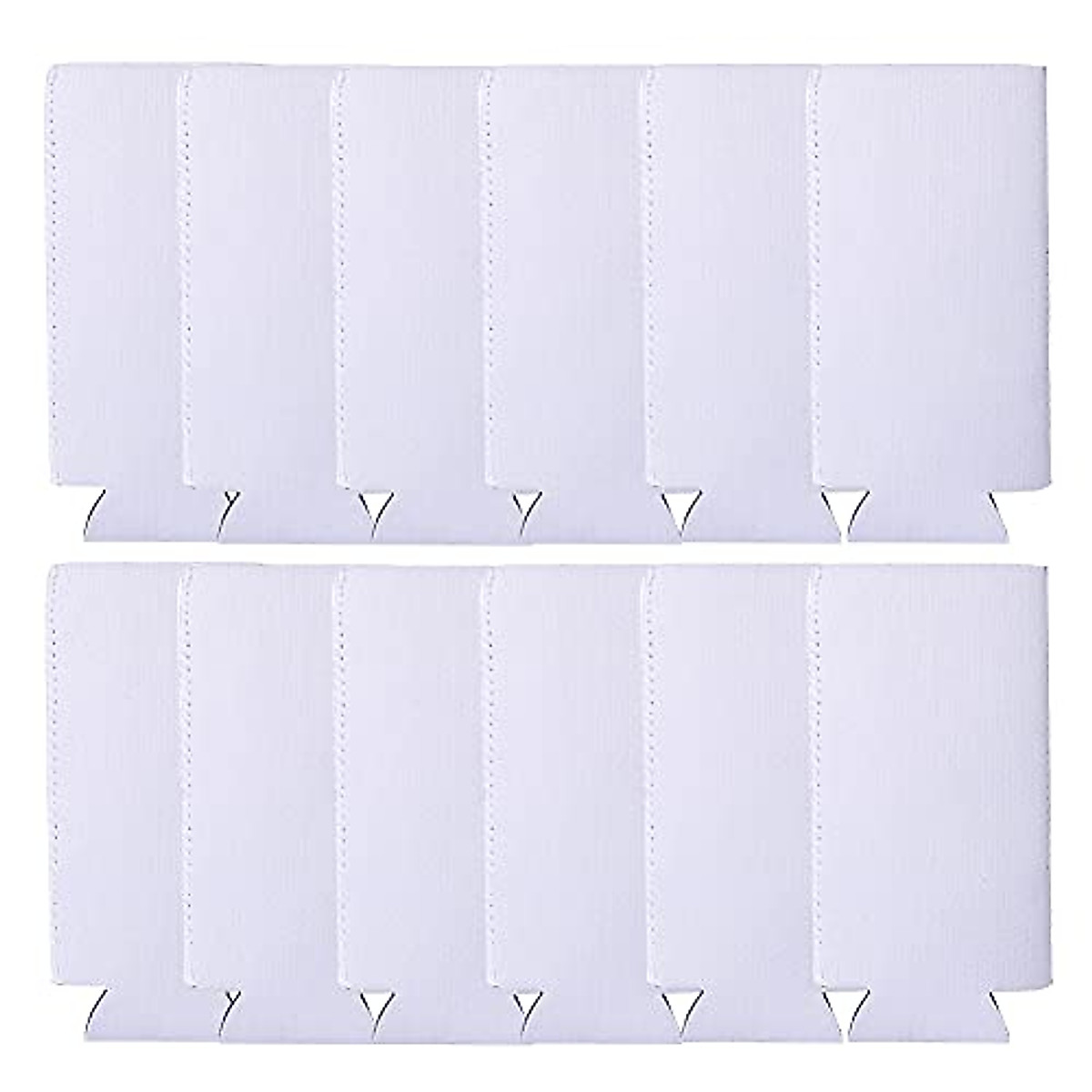 Sublimation Blanks Slim Beer Can Coolers Sleeves,12oz Neoprene Soft Insulated Reusable Drink Caddies for Water Bottles or Soda,Collapsible Blank DIY Customizable for Parties, Events or Weddings 12pcs
