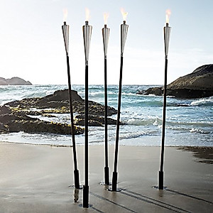 blomus 65007 Torch with Beechwood Stake, Cone Style