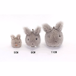 5CM Mini Rabbit Keychain pendant Fur Ball Keyring Lovely Mini Kawaii Animal black