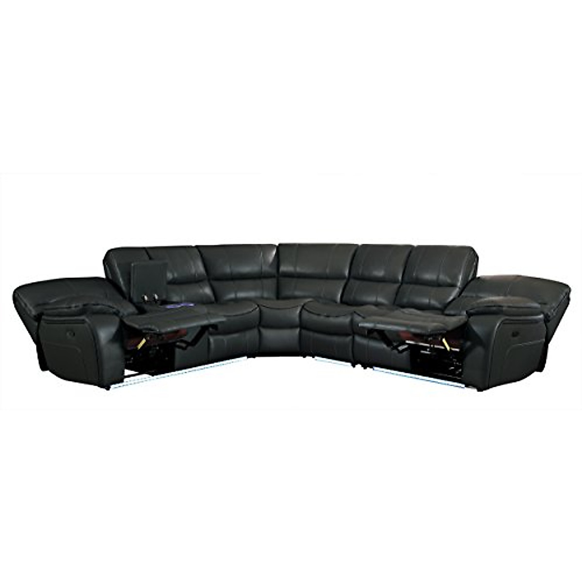 Homelegance 4 Piece Pecos Power Reclining Sectional with LED, Gray