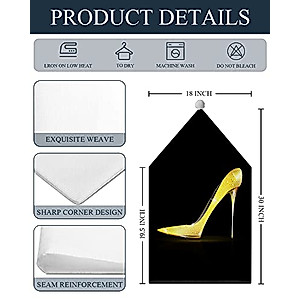 8 Pcs Dining Chair Slipcovers Golden Sexy High-heeled Shoe,Removable Kitchen Chair Back Covers,Santa Hat Chair Protector Back Cover for Dining Room Kitchen Party,Women Shining Heels on Dark Black