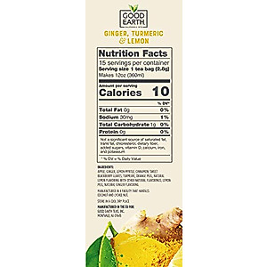 Good Earth Sensorials Ginger, Turmeric & Lemon Herbal Tea 15 ct Box