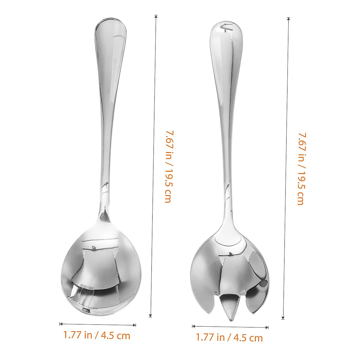 HOMSFOU Salad Spoons 2pcs s Serving Forks Appetizer Fork Salad Spoon Serving Spoon Salad Serving Utensils Korean Spoon Stainless Steel Fork Spoon Salad Fork European Style Ice Cream Child