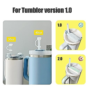 12 PCS Silicone Spill Proof Stopper Set for Stanley Cup 1.0 40oz/ 30oz, Reusable Stanley straw cover Including 4 Square Spill Stopper, 4 Round Leak Stopper and 4 Straw Cover Cap