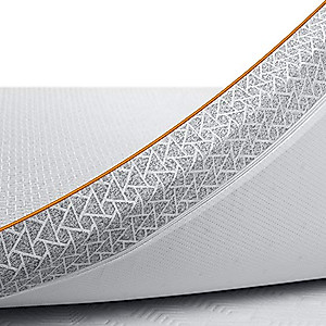 Maxzzz Memory Foam Mattress Topper Twin, 2 Inch Bamboo Charcoal Mattress Topper Bed Topper with Removable Soft Cover, Ventilated Design & CertiPUR-US Certified Foam Topper(Twin)