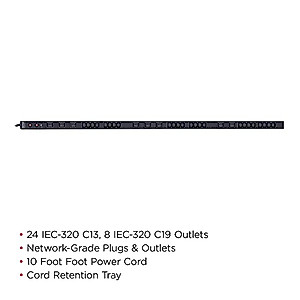 CyberPower PDU30BVHVT32F Basic PDU, 200-230V, 30A (Derated to 24A), 32 Outlets, 0U Rackmount