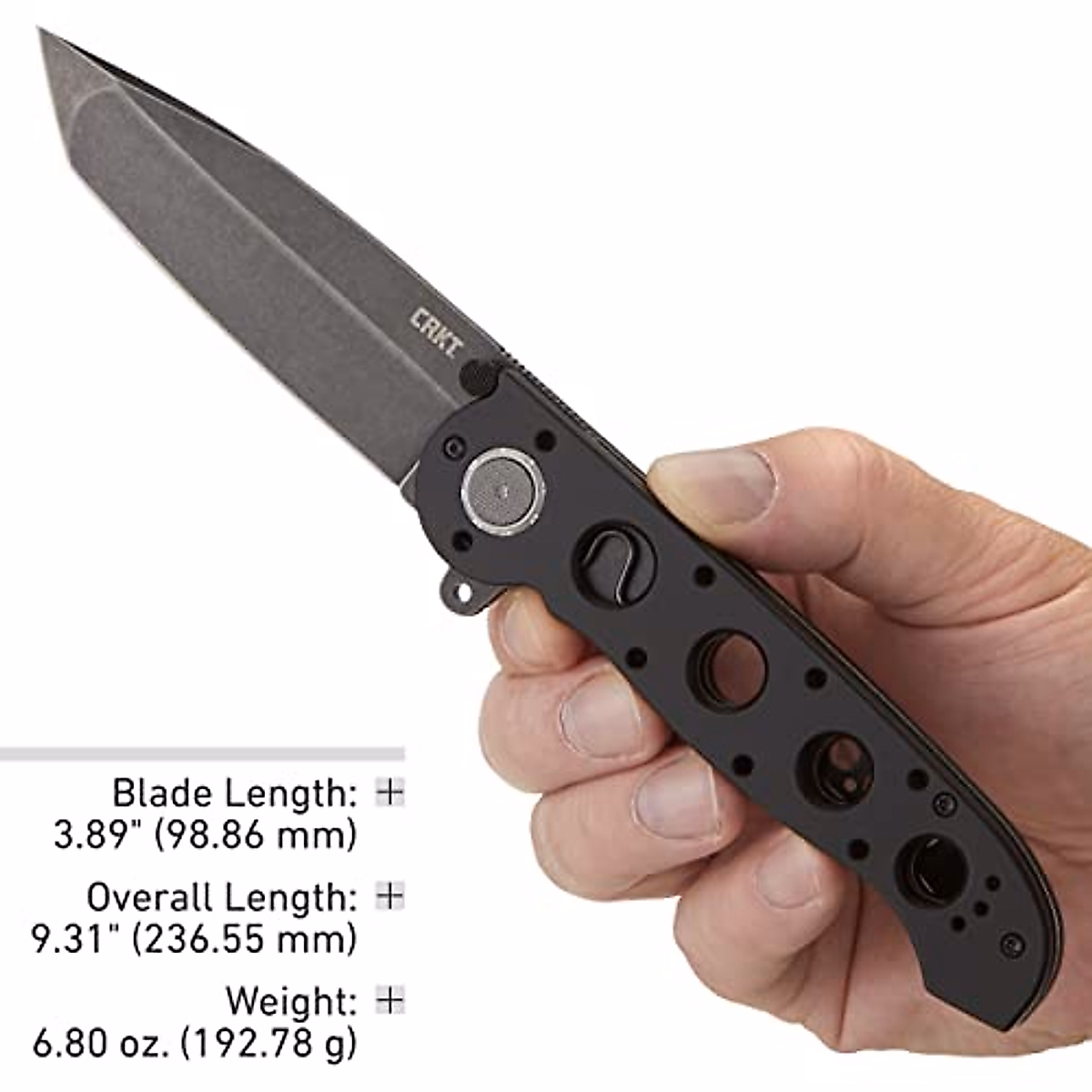 CRKT M16-04DB Folding Pocket Knife: Assisted Opening EDC, Deadbolt Lock, Reversible Pocket Clip Stonewash Blade, Aluminum Handle