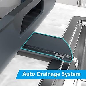 ROTTOGOON Dish Drying Rack, Stainless Steel Large Dish Rack, Expandable (12.8"-19.1") Dish Drainer with Swivel Spout, Utensil Holder, Cup Holder and Wine Glass Holder for Kitchen Counter Cabinet, Gray