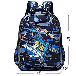 Dorlubel Kids Backpack for Boys Elementary Kindergarten Preschool School Bag Multifunctional Cute Large Capacity Bookbag (Green Cool Dino)