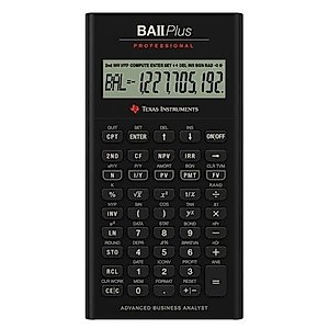 Texas Instruments TI BA II Plus Professional Financial Calculator - 10 Character(s) - LCD - Battery Powered IIBAPRO/CLM/4L1/A