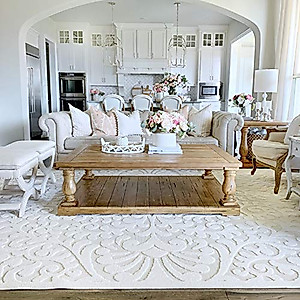 My Texas House by Orian Indoor/Outdoor Bluebonnets Area Rug, 5'2" x 7'6", Natural