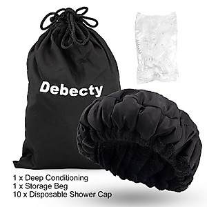 Deep Conditioning , Microwavable Heat Cap for Steaming Hair Styling and Treatment Steam Cap Steaming Haircare Therapy (Black)