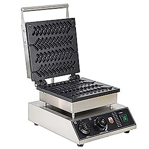 Commercial Waffle Machine, Non-Stick Belgian Waffle Maker, Waffle Iron Baker with Non Stick Coating, Double-Sided Heating, for Restaurant,Street Food,Bars and Dessert Shops,Food Carts