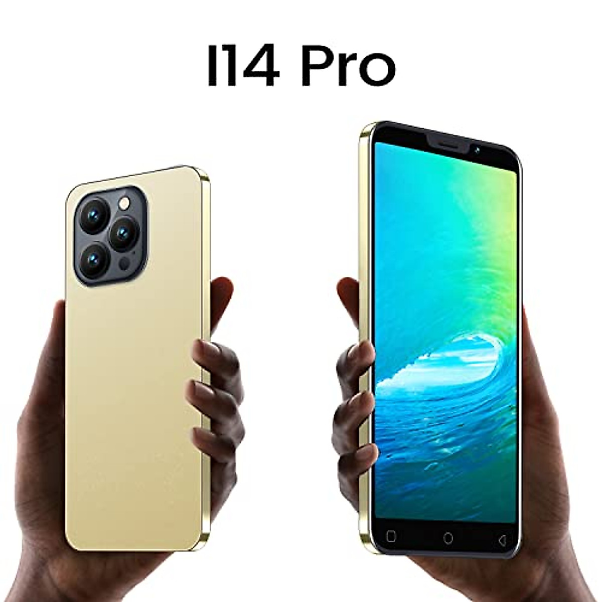 PrzSay Cheap Mobile Phone, 5.0" IPS Display, Android 8.1, Dual SIM, Dual Cameras, 1GB RAM+8GB ROM (Expandable to 128GB), Support: WiFi, Bluetooth, GPS 3G Smartphone (i14Pro-Golden)