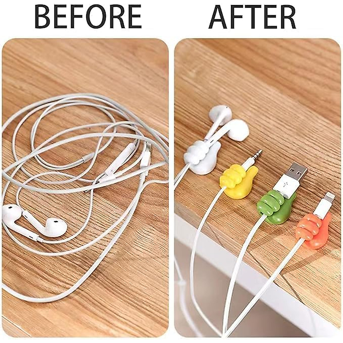 20 Pcs Self Adhesive Silicone Thumb Hooks – Multifunction Thumb Up Wall Hooks for Cable Clip, Key Holder, Wire Management, Small Command Hooks – Versatile Wall Hangers