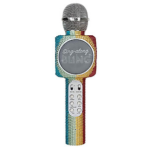 Wireless Express - Sing-Along Bling Bluetooth Karaoke Microphone and Bluetooth Stereo Speaker All-in-One (Rainbow Bling)